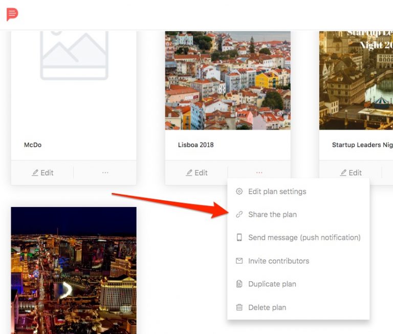 How To Share A Plan - Planify - Group Travel Planning made Easy
